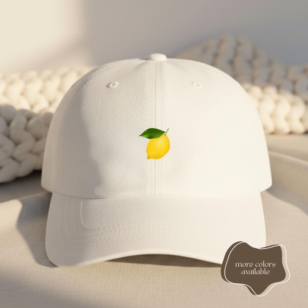 Embroidered Lemon Dad Cap, Fruit Baseball Hat, Citrus Fruit Embroidered ...