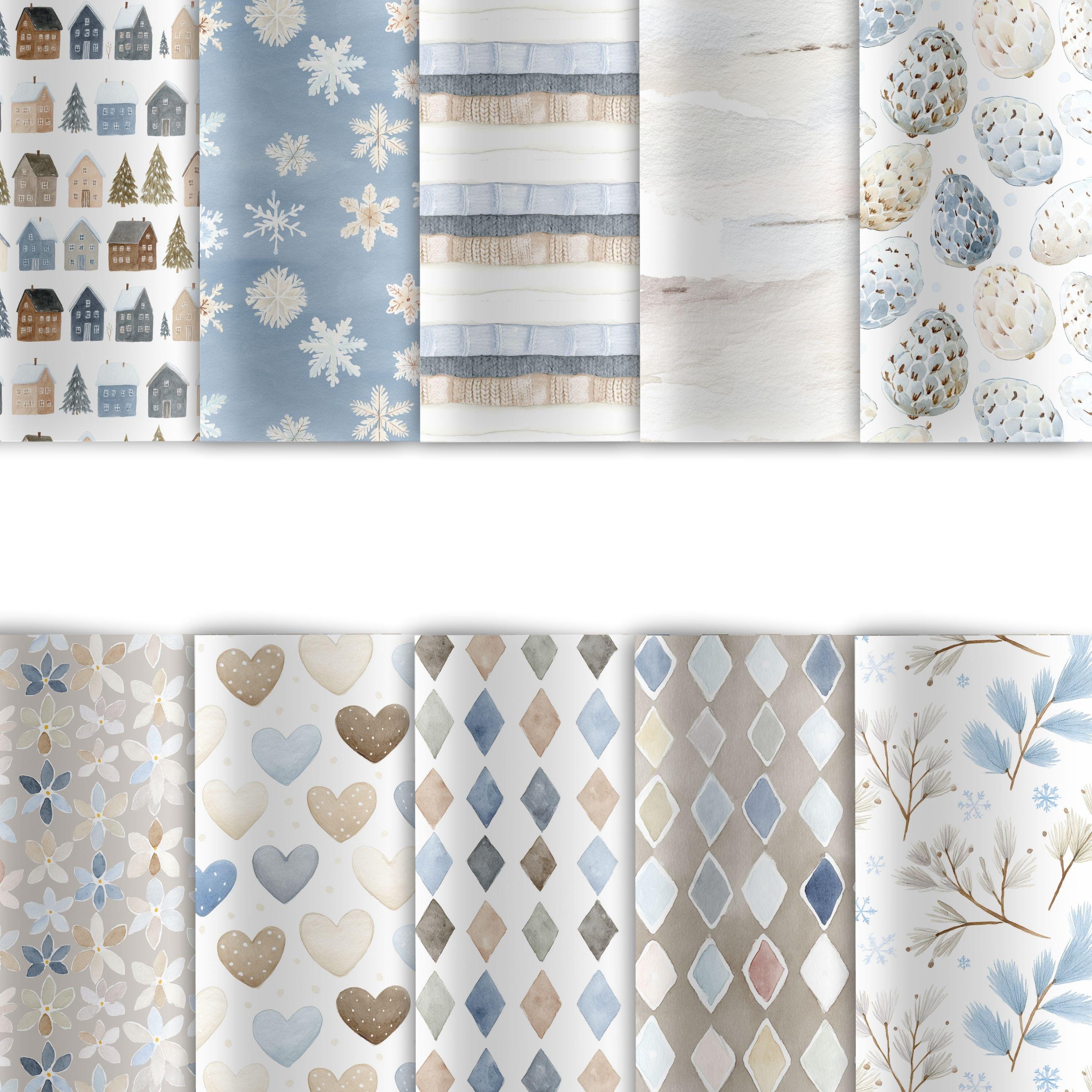 Hygge Winter Seamless Patterns Nordic Scandinavian Christmas ...