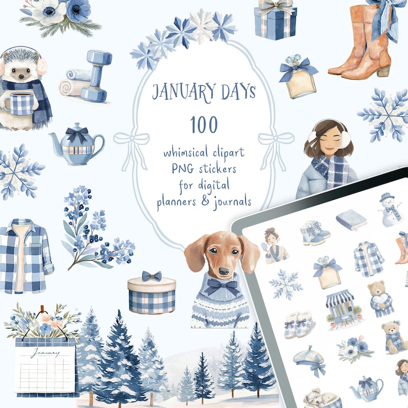 January Clipart Images - Etsy