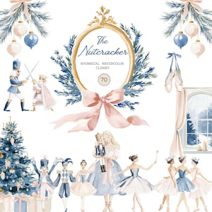 Nutcracker Clipart Whimsical Pastel Watercolor Ballet Christmas ...