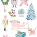Whimsical Christmas Clipart Colorful Watercolor Doodles Holiday PNG ...