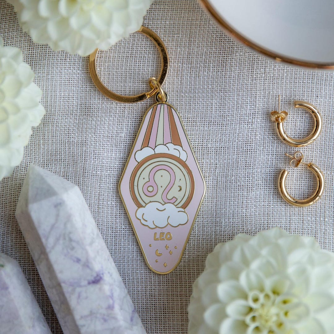 Enamel Key Chain - Zodiac - Star Sign - Leo Keychain - Etsy