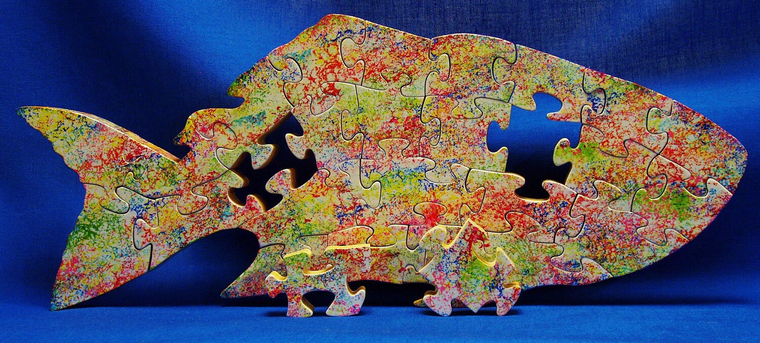 Child's ABC Scrollsaw Puzzle Fish | Etsy