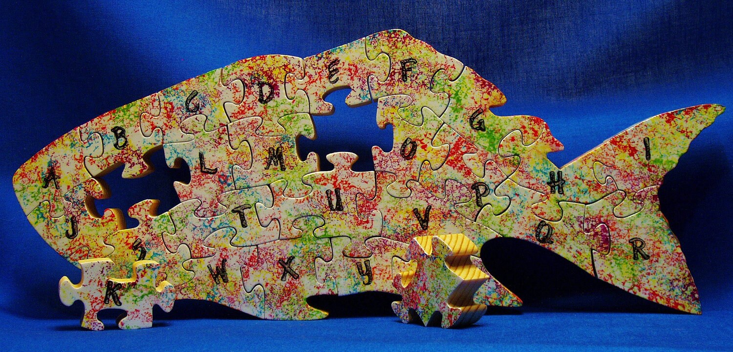 Child's ABC Scrollsaw Puzzle Fish | Etsy