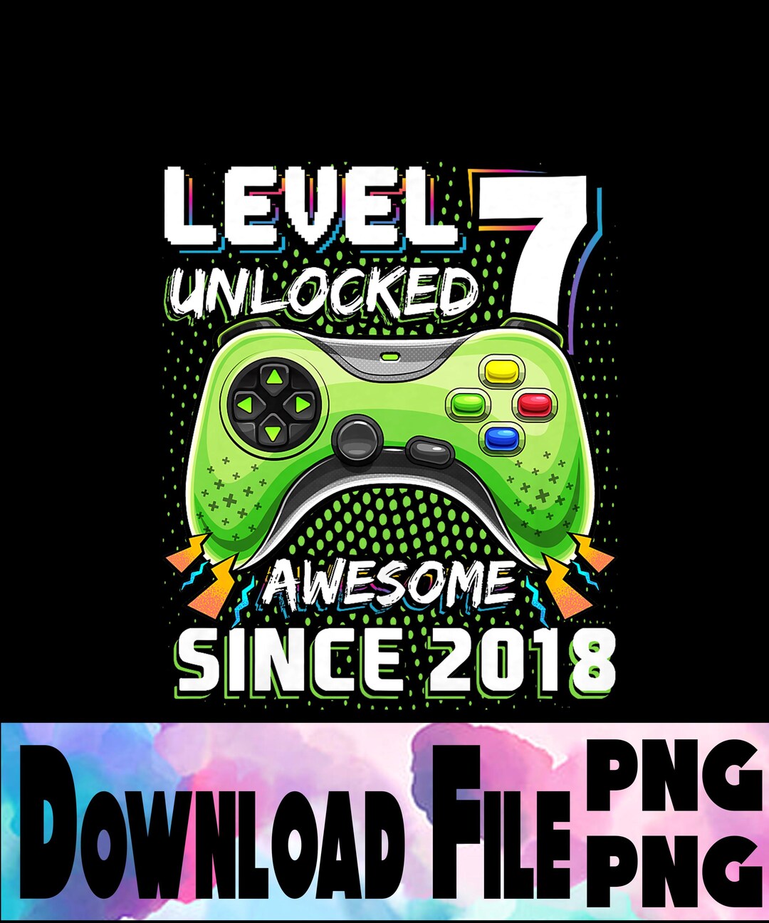 Level 7 Unlocked PNG, Boy Gamer Png, Unlocked PNG, 7th Birthday Png, 7 ...