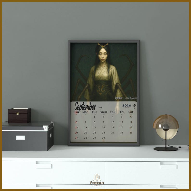 Dark Fantasy Calendar 2026 – Japanese Yokai Art (digital Download) - Etsy