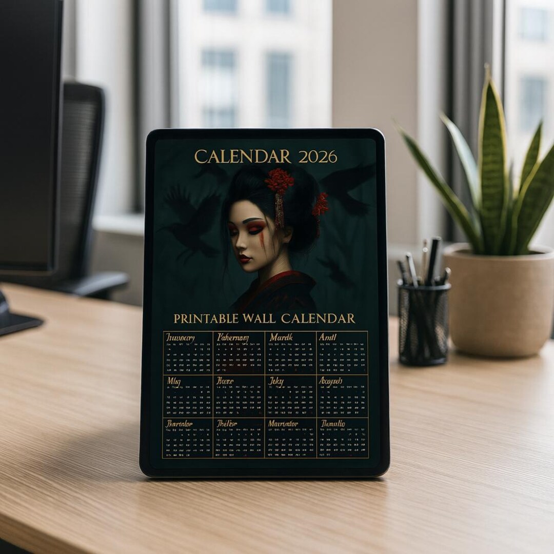 2026 Gothic Japanese Wall Calendar: Shadows of Japan (digital Download ...