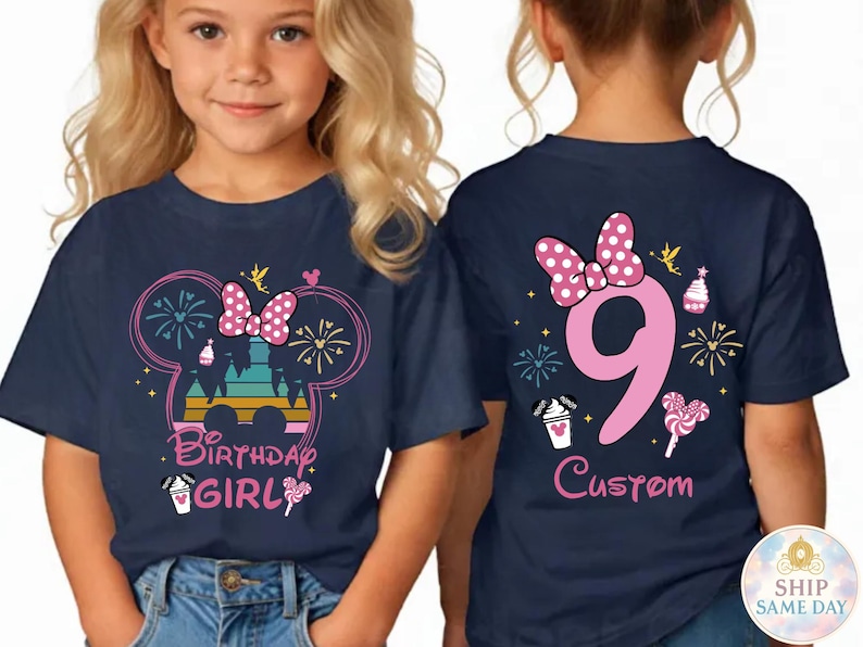 Personalized Minnie Mouse Birthday Girl Shirt, Disney Party Tee - Etsy