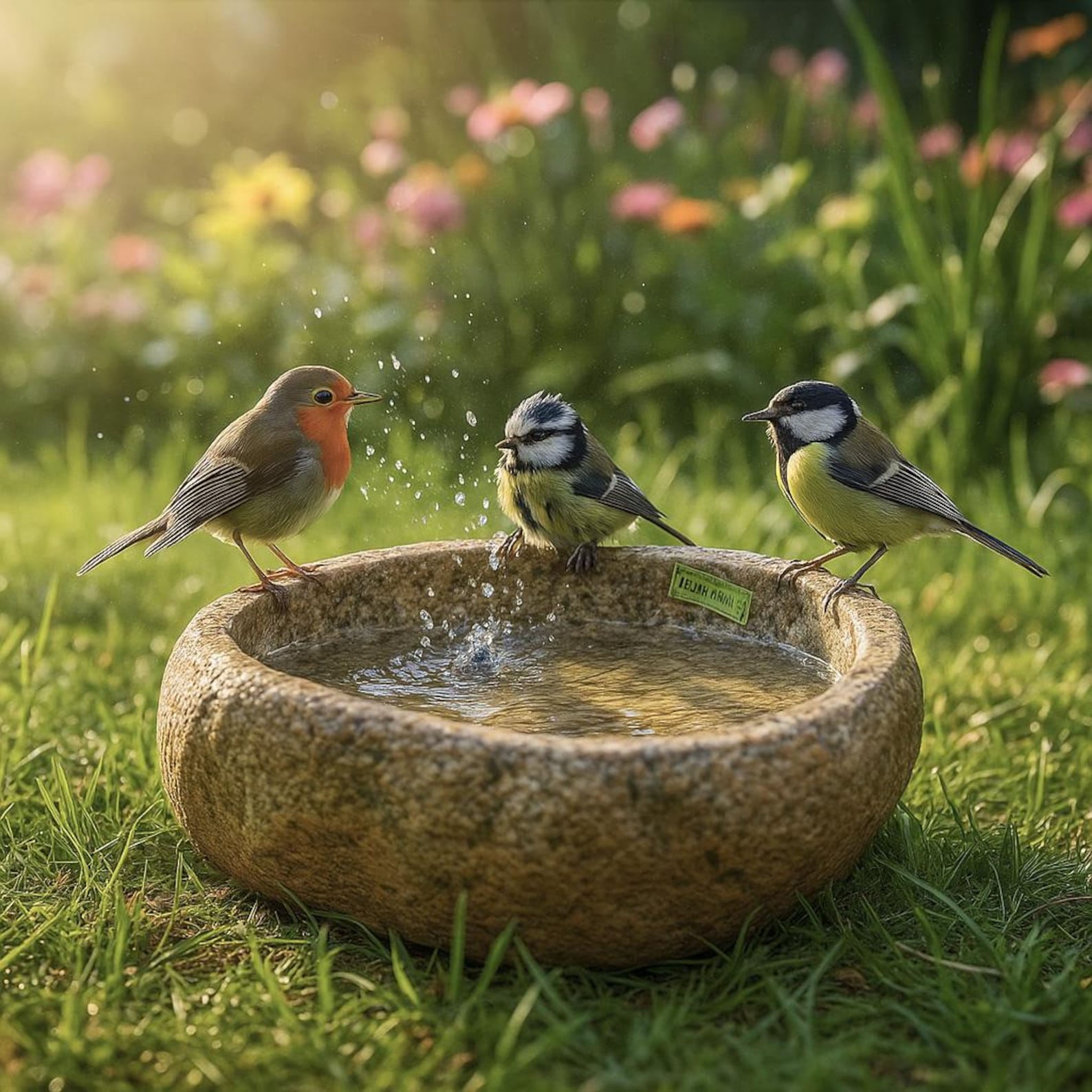 Stone Bird Bath – Handmade Pebble Pet Water Bowl for Cats, Dogs ...