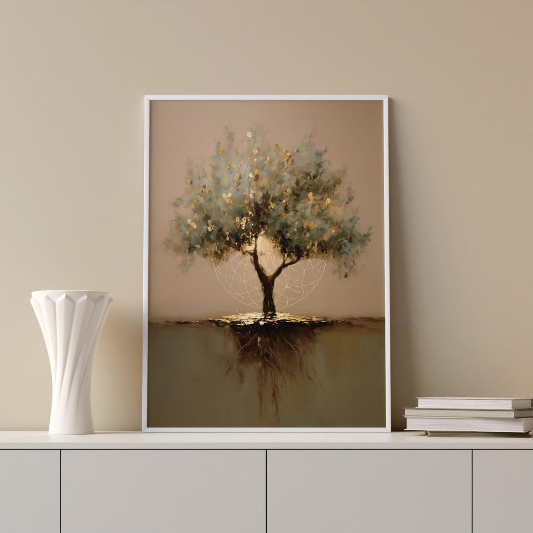 Money Tree Art Print, Gold Leaf, Sacred Geometry (digital Download) - Etsy