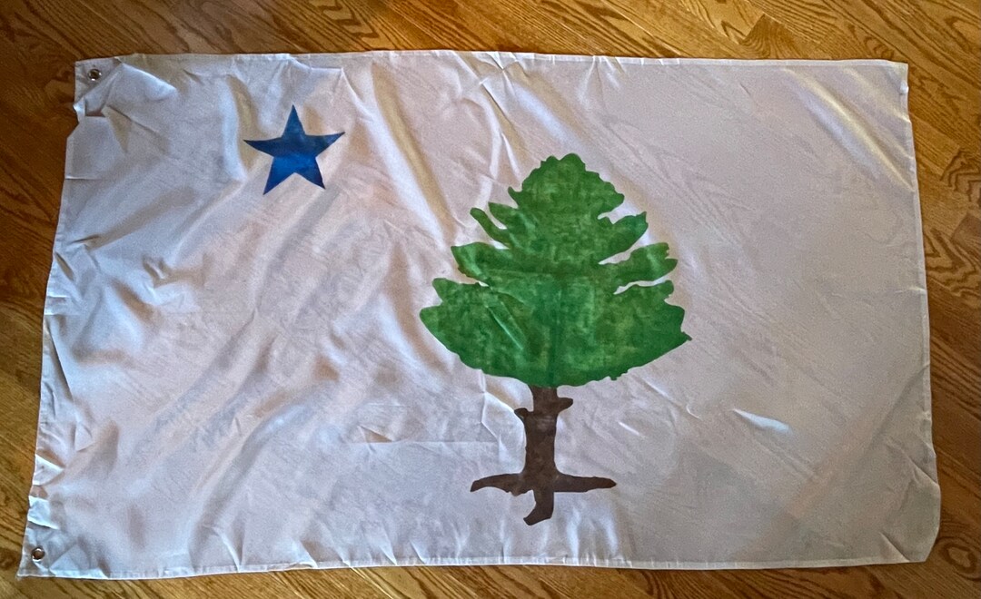 3’x5’ 1901 Original Hand-painted Historical Maine Flag (silk Taffeta ...