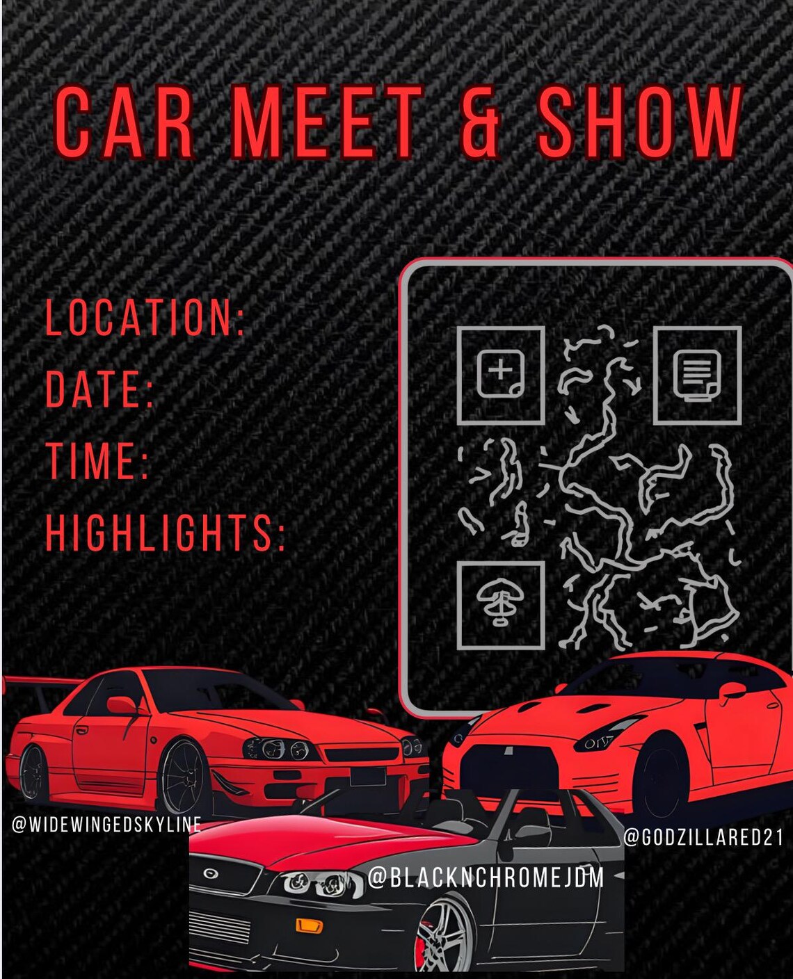 Car Meet Flyer: JDM Tuner Event, Editable Template - Etsy
