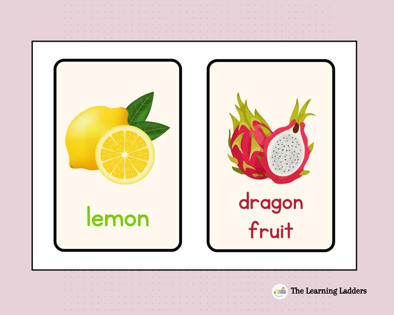Printable Fruit Flashcards | Kids Learning Cards | Preschool ...