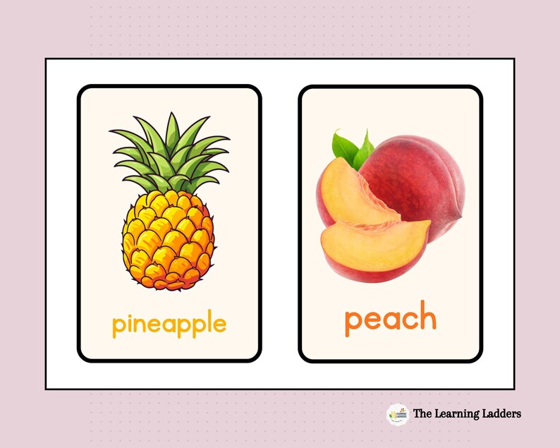 Printable Fruit Flashcards | Kids Learning Cards | Preschool ...
