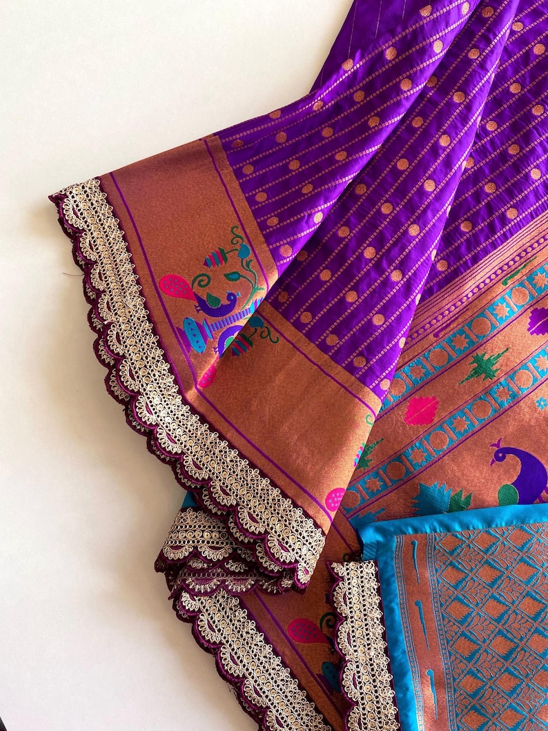 Design Pure Soft Paithani Silk Saree With Border - Etsy
