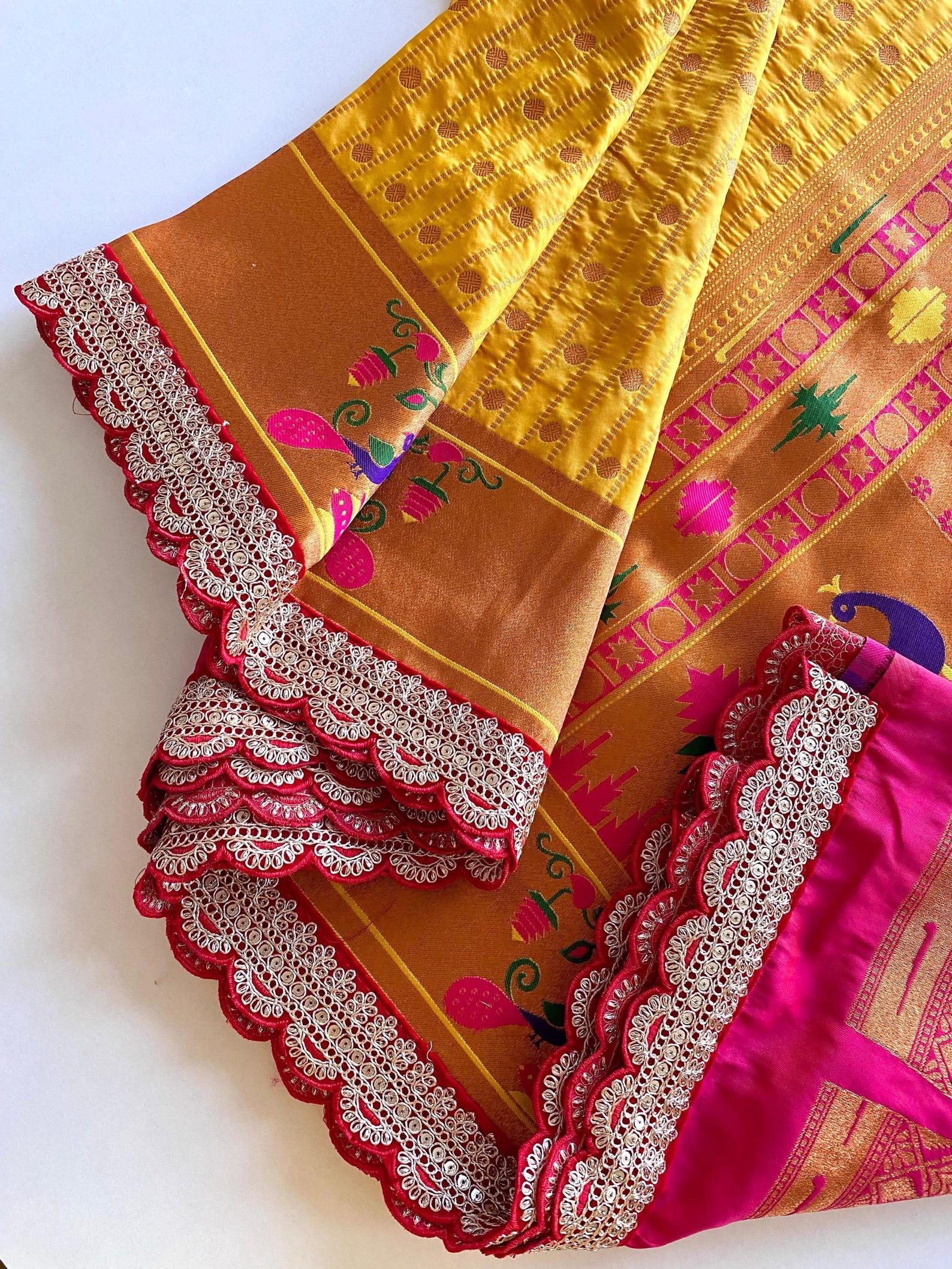 Design Pure Soft Paithani Silk Saree With Border - Etsy