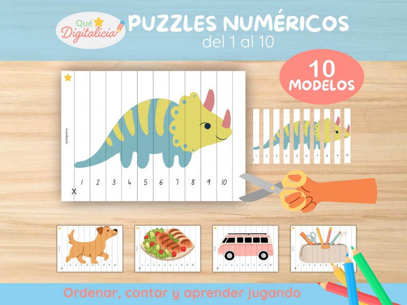 Printable Number Puzzles 1-10 | Educational Activity for Children | 10 ...