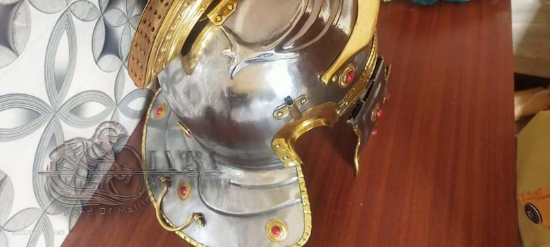 Roman Gallic Helmet | 18 Gauge Steel Legionary Armor, Brass Edging ...