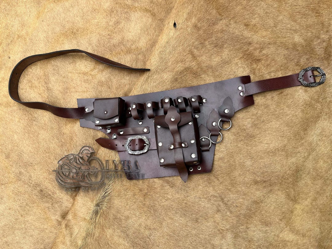 Genuine Leather Potion Belt | Steampunk Druid LARP Utility Holder - Etsy