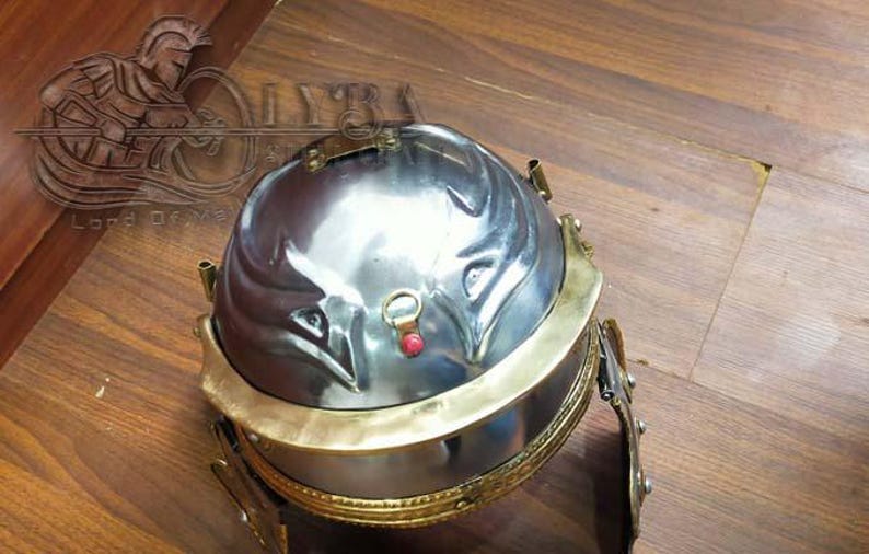 Roman Gallic Helmet | 18 Gauge Steel Legionary Armor, Brass Edging ...