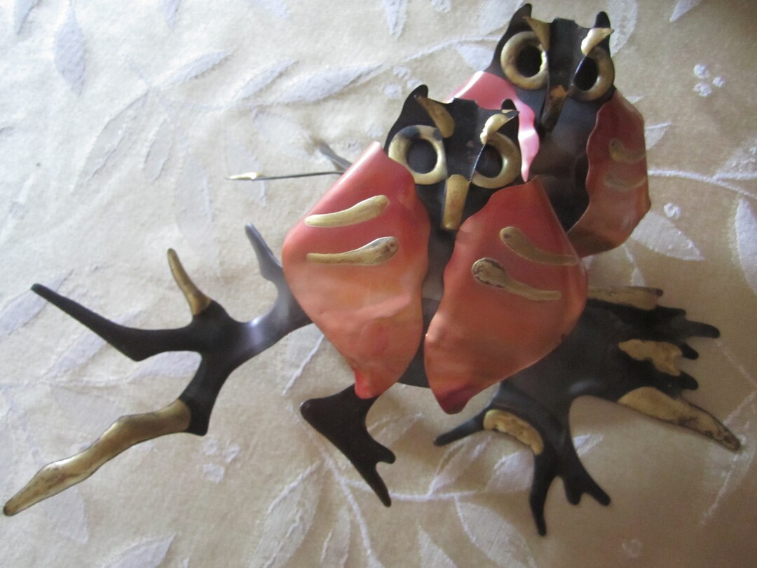 Vintage Owl Metal Wall Art Sculpture Copper Color 3D Cut Metal Owls - Etsy