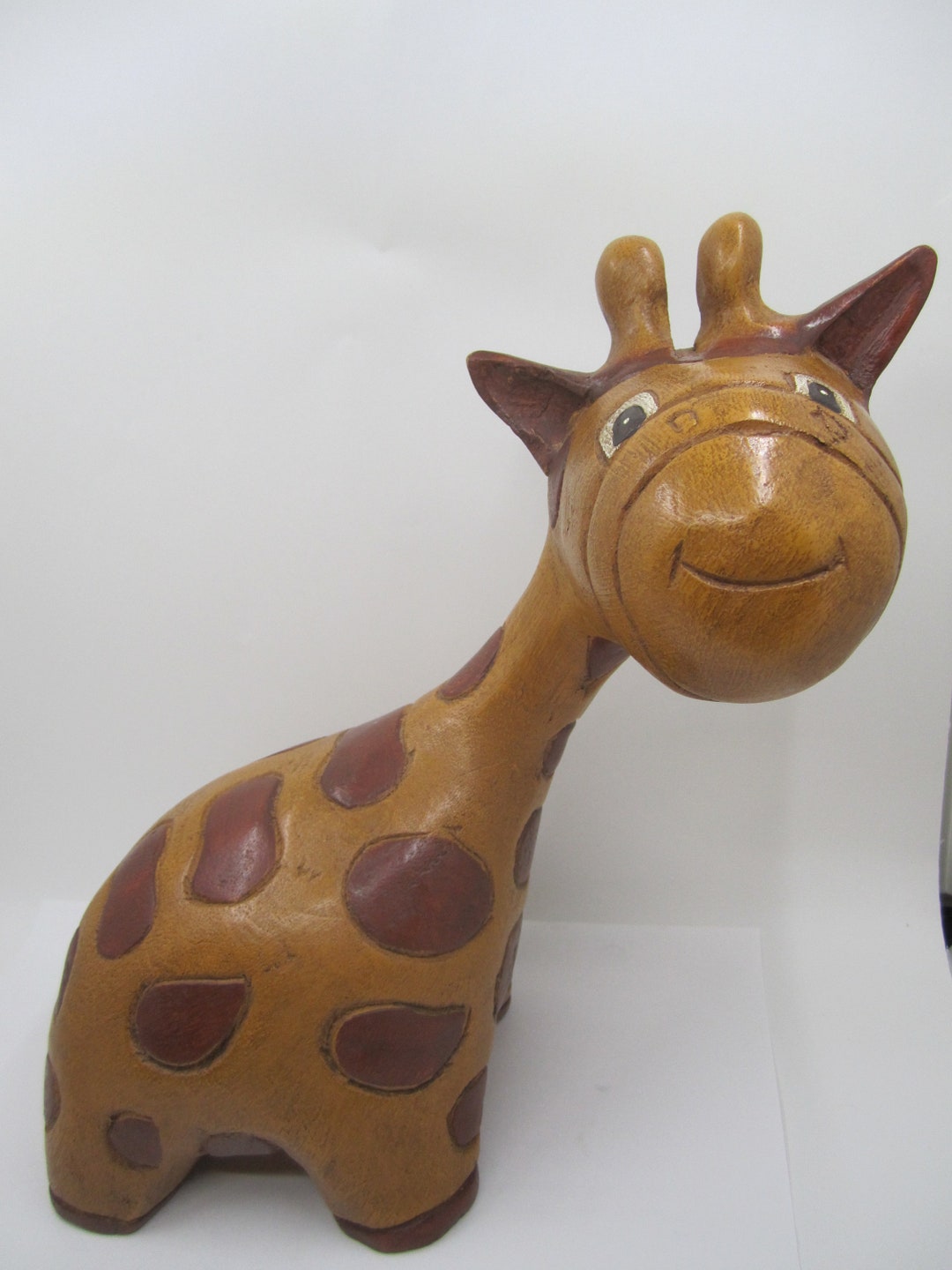 Carved Wooden Baby Giraffe Statue Whimsical Child Room or - Etsy