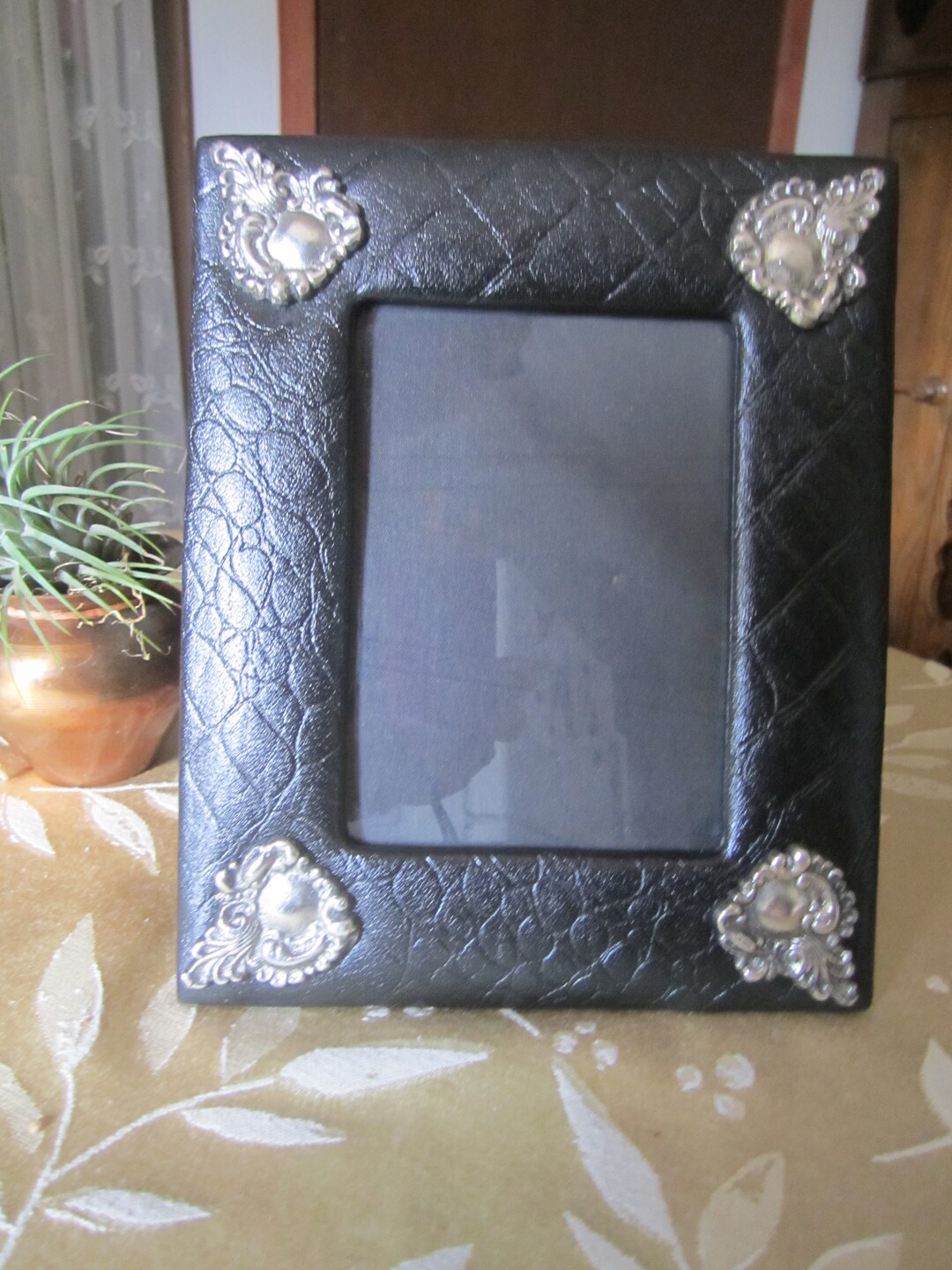 Vintage Tabletop Frame Black With Silver Metal Accents 5 X 7 - Etsy