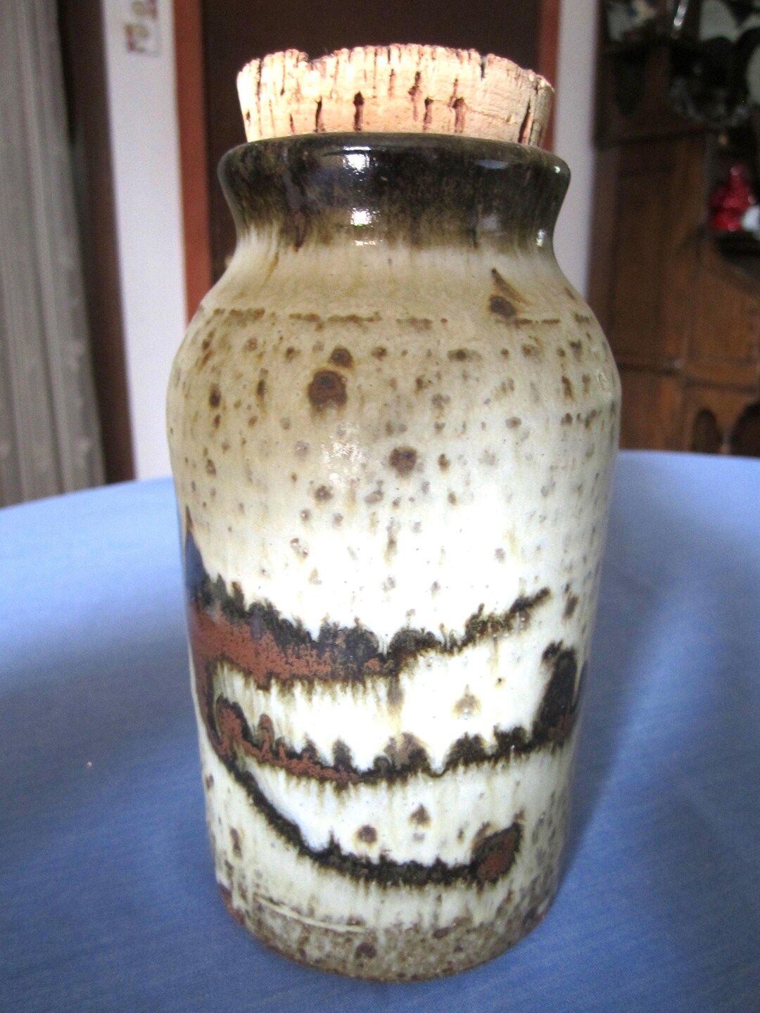 Studio Pottery Crock Cork Lidded Jar Ken Merrick - Etsy