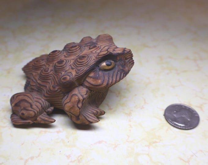 Wood Carved Horned Toad Lizard Small Sculpture - Etsy