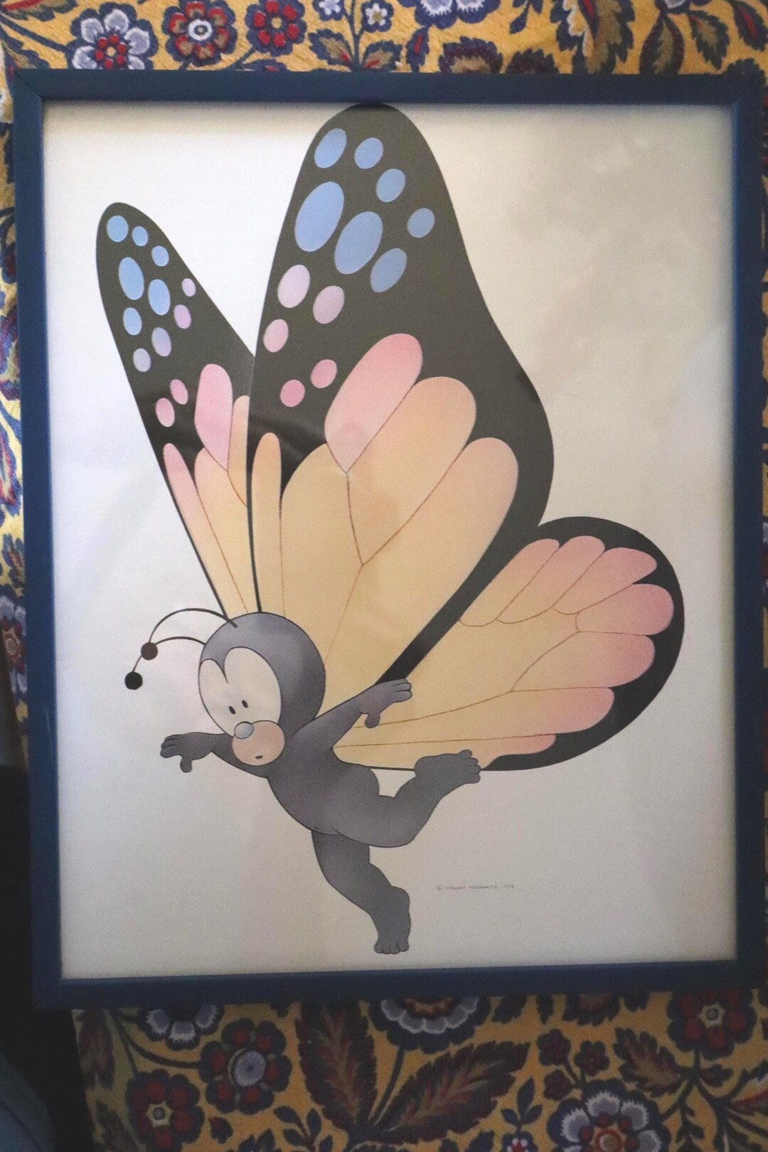1978 Whimsical Flutteryby Person Framed Wall Art by Stewart Moskowitz ...