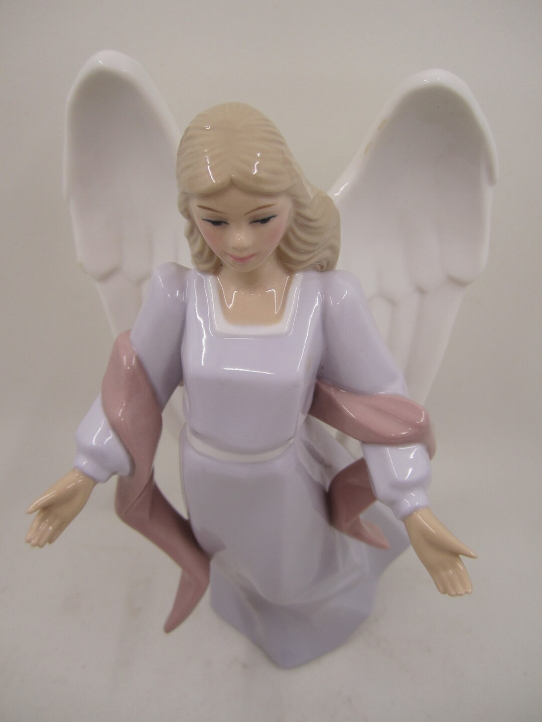 Vintage Porcelain Standing Angel Statue Porcelain Lavender Purple - Etsy