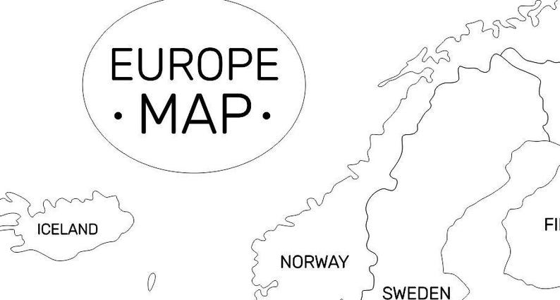 Europe Map Traveling SVG, CNC Laser Engraving and Cut Files, (instant ...