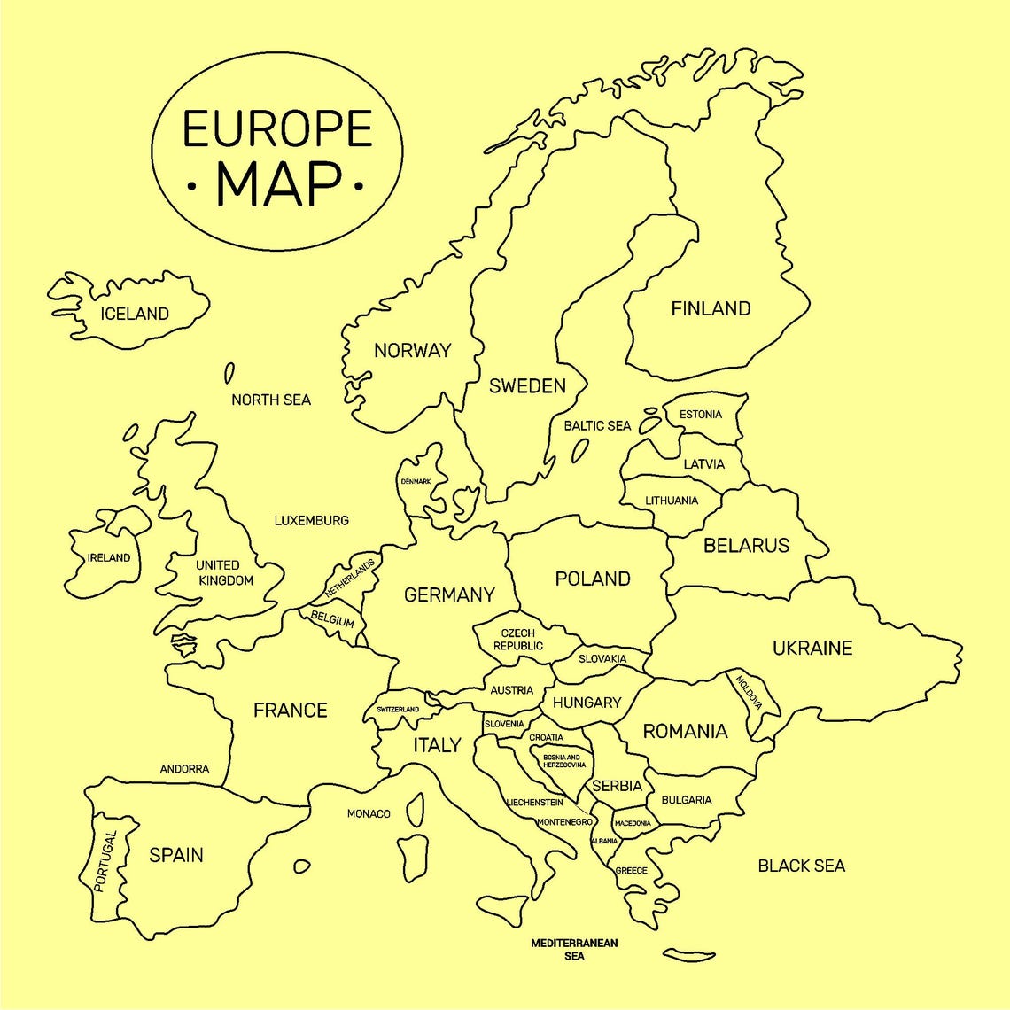 Europe Map Traveling SVG, CNC Laser Engraving and Cut Files, (instant ...