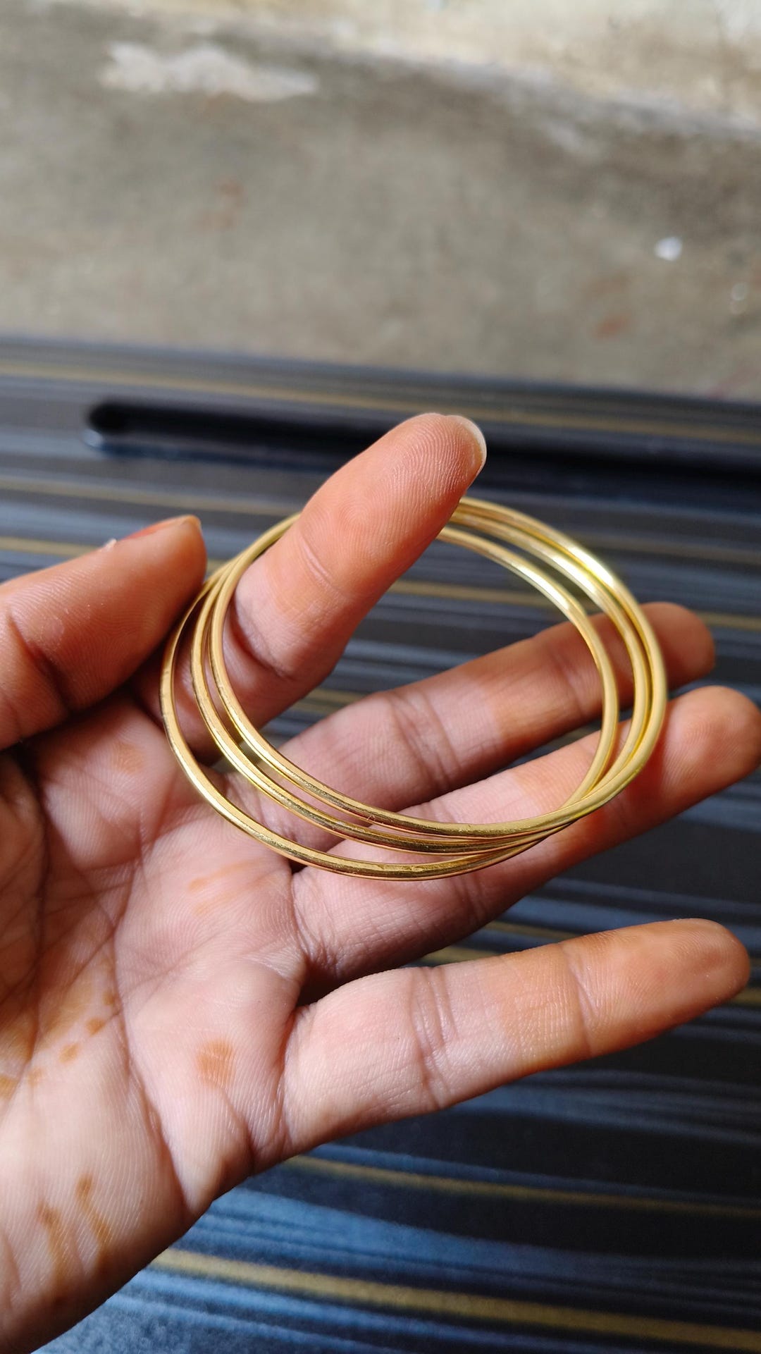 18kt Gold Filled Bangles Set | Personalized Minimalist Bracelets for ...