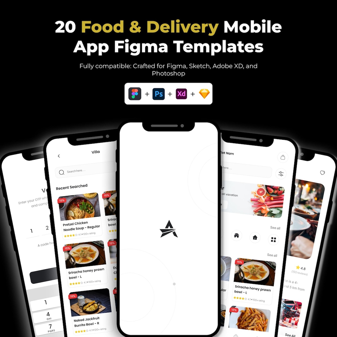 20 Food Delivery Figma Mobile App Template - Etsy