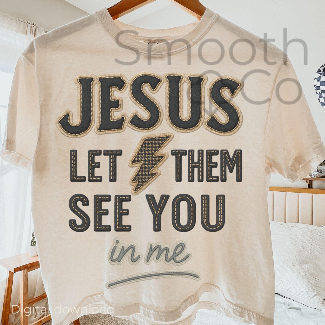 Jesus Embroidery Design, Let Them See You in Me, Lightning Bolt ...