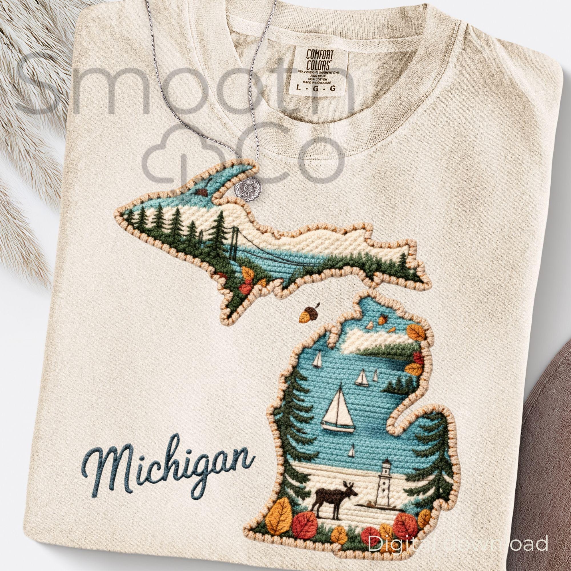 Michigan PNG, Great Lakes State Outline Sublimation, Lighthouse and ...