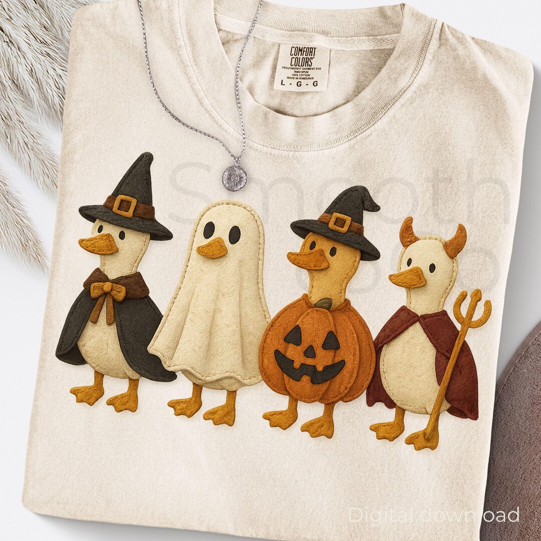Halloween Duck Shirt PNG, Cute Witch Ghost Pumpkin Devil Ducks, Spooky ...