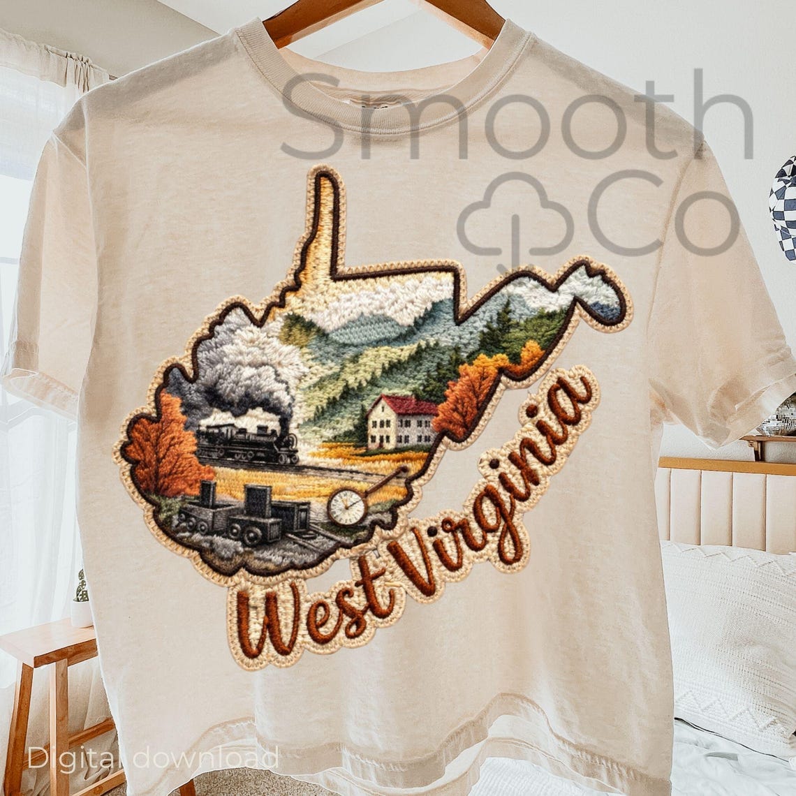 West Virginia PNG, Scenic State Outline Sublimation, Steam Train and ...