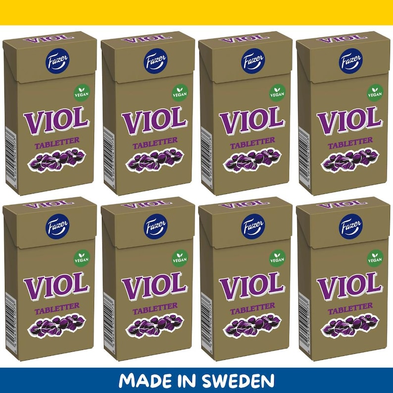 8 Pack – Fazer Viol Tablettask – Classic Violet Pastilles (304 G / 10. ...