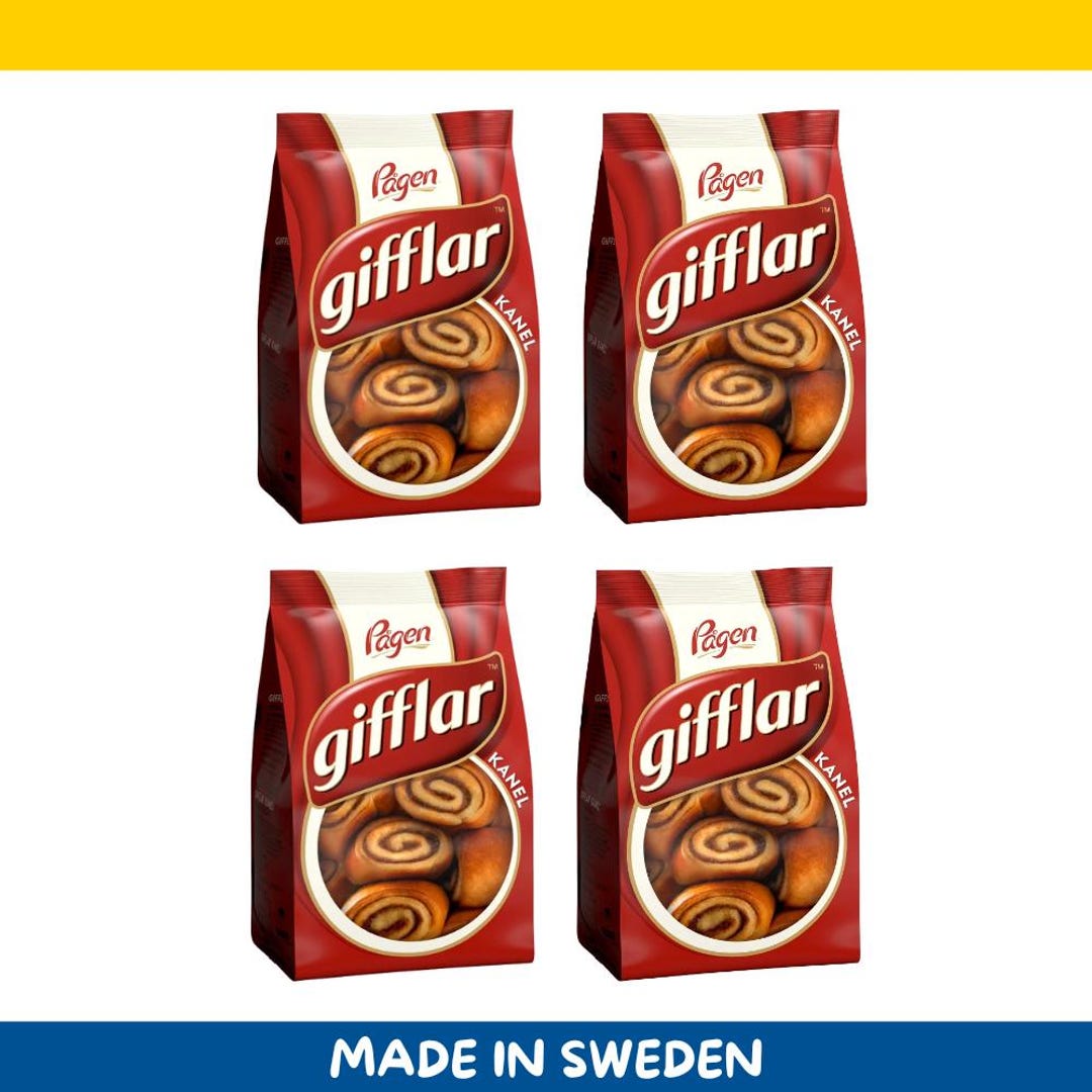4 Bags of Gifflar Kanel – Swedish Cinnamon Rolls (300 G / 10.6 Oz Bag ...