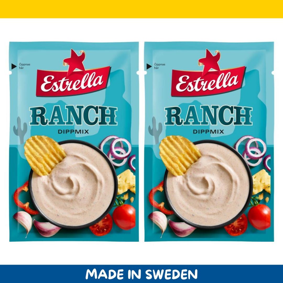 2 Pack – Estrella Dipmix Ranch 2x 24g / 0.85 Oz – Creamy Swedish Snack ...