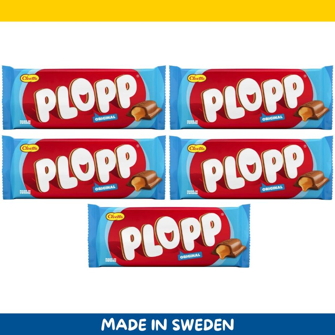 5 Pack – Cloetta Plopp – Swedish Milk Chocolate Toffee Bars (400 G / 14 ...