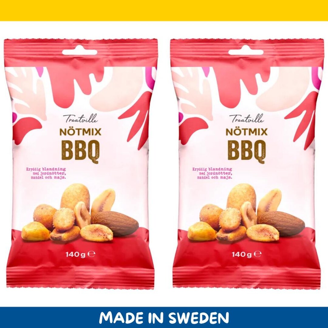 2 Pack Treatville BBQ Nut Mix – 140g / 4.9 Oz Each Spicy Roasted Nuts ...