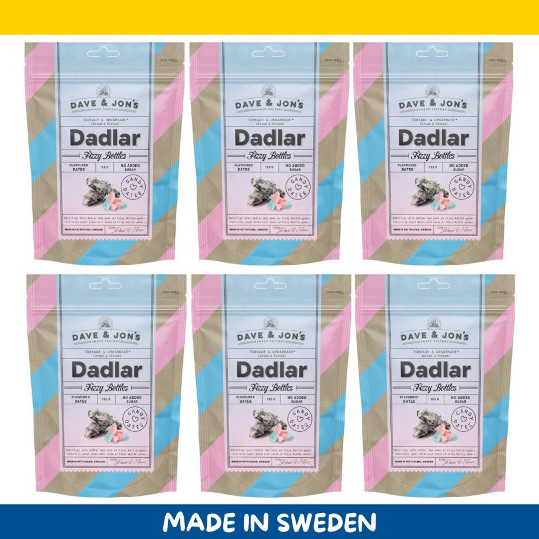6 Pack Dadlar Fizzy Bottle 6x 125g / 4.41 Oz – Fizzy Cola Bottle ...