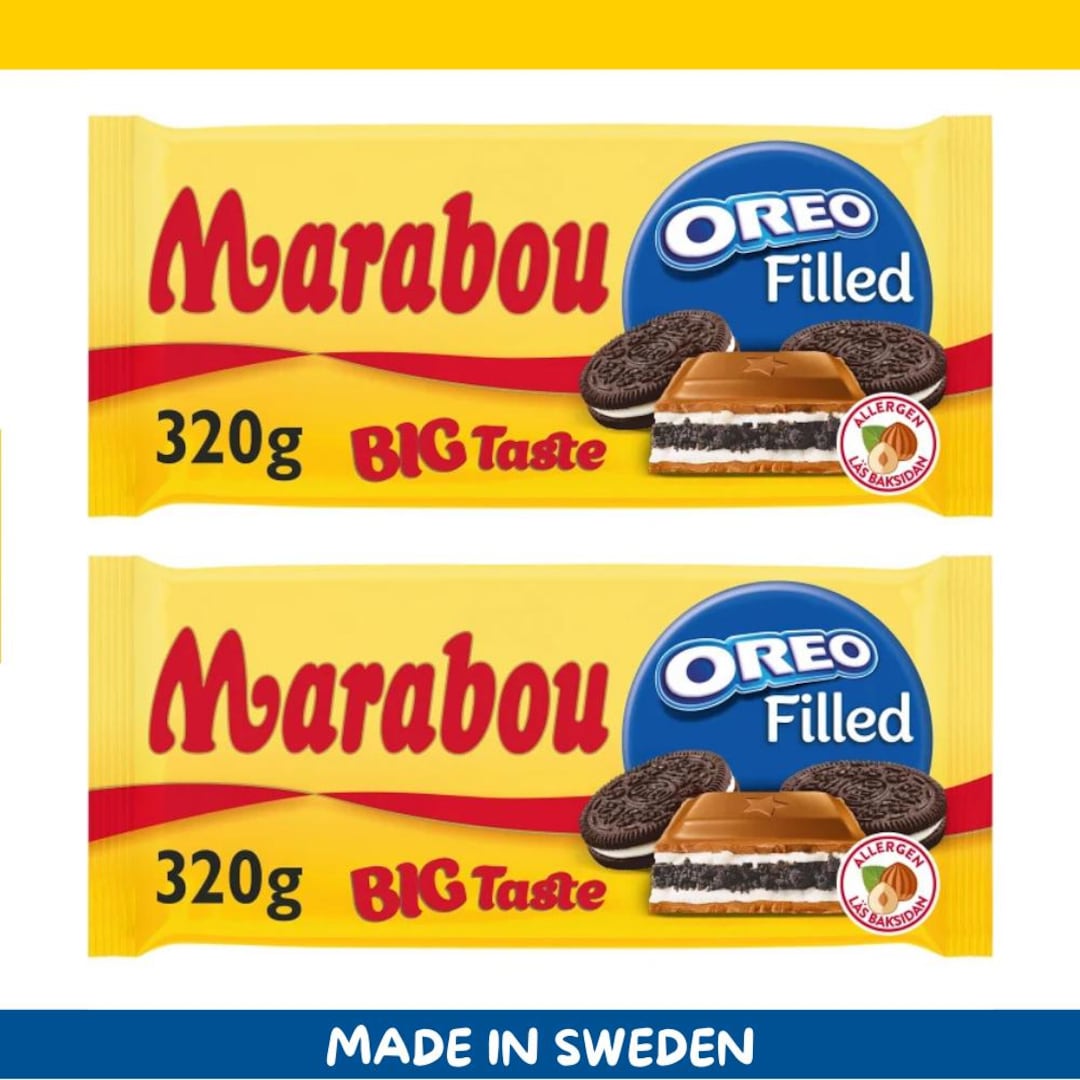 2 Pack Marabou Oreo Milk Chocolate Bars – 320g Each (11.3 Oz) – Filled ...