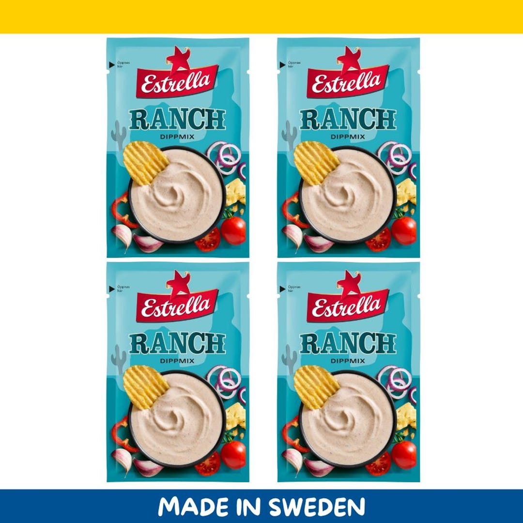 4 Pack – Estrella Dipmix Ranch 4x 24g / 0.85 Oz – Creamy Swedish Snack ...