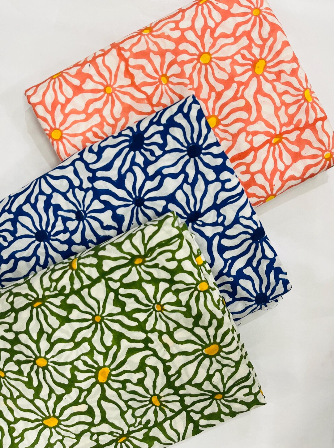 Hand Block Print Cotton Fabric: Floral Indian Textile for Sewing ...