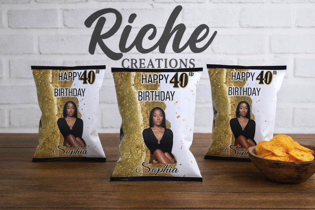 Editable Milestone Birthday Chip Bag Wrapper. Custom Party Favor. - Etsy