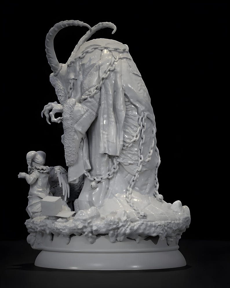 The Winter Fiend STL Figurine | Christmas Demon Model | 3D Print ...